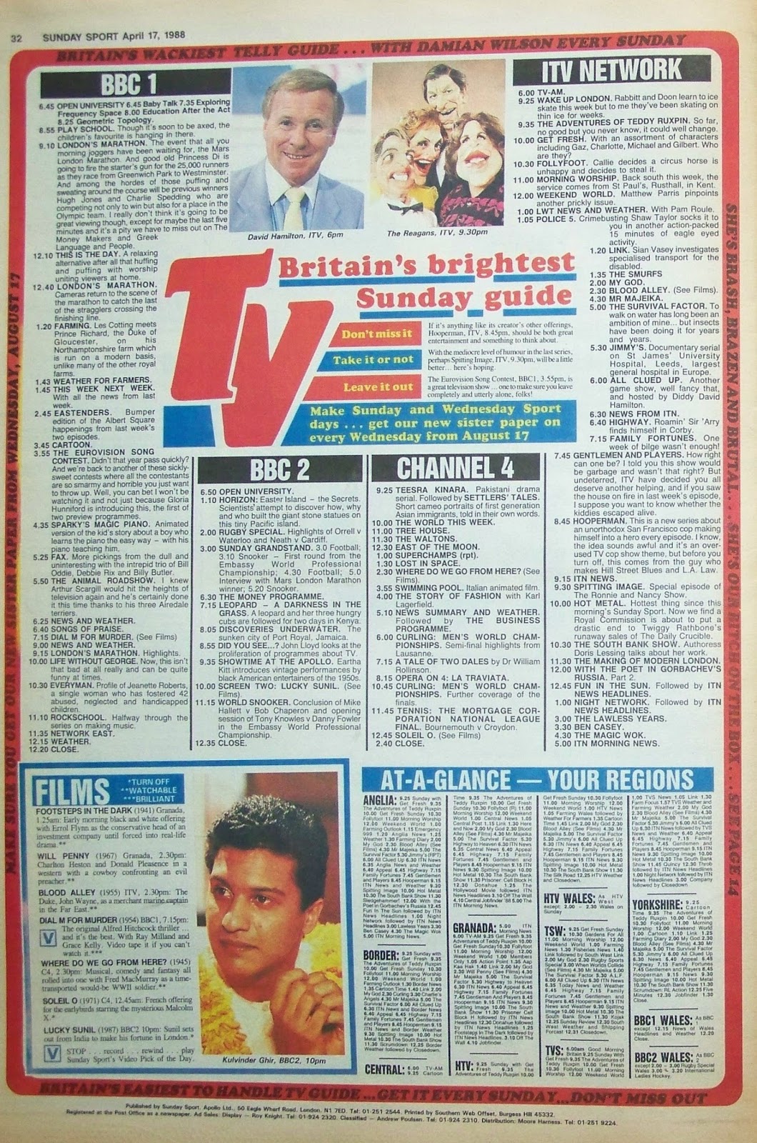 Sunday Sport newspaper 17th April 1988