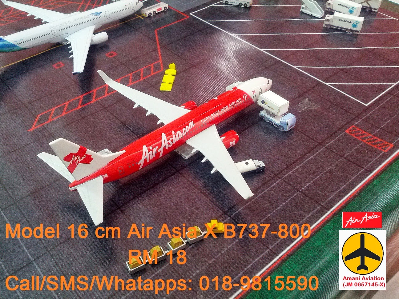 Model Airplane - Diorama - Model Airport - GSE : Air Asia