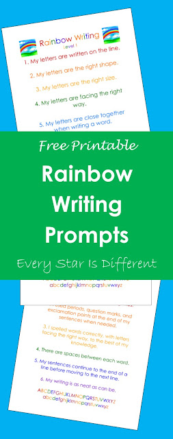 Rainbow Writing Prompts (Free Printable) - Every Star Is Different
