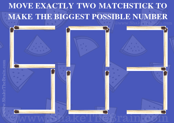 Matchstick Math Picture Puzzle to Shake you Brain