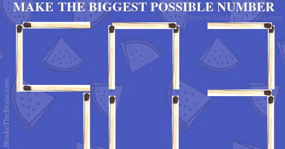 Matchstick Math Picture Math Puzzle to Shake you Brain