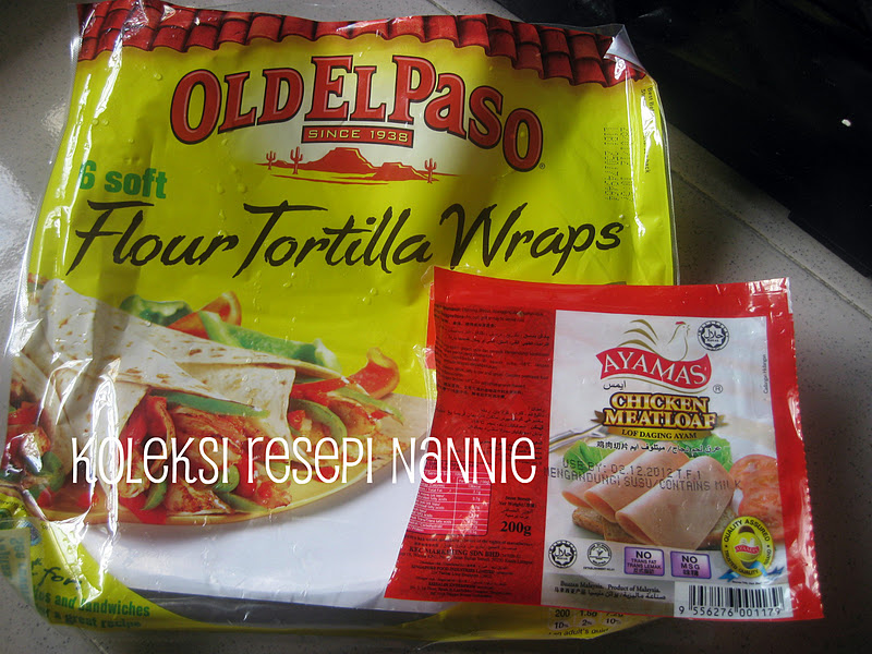 RESEPI NENNIE KHUZAIFAH: SARAPAN PAGI NI - TORTILLA WRAP