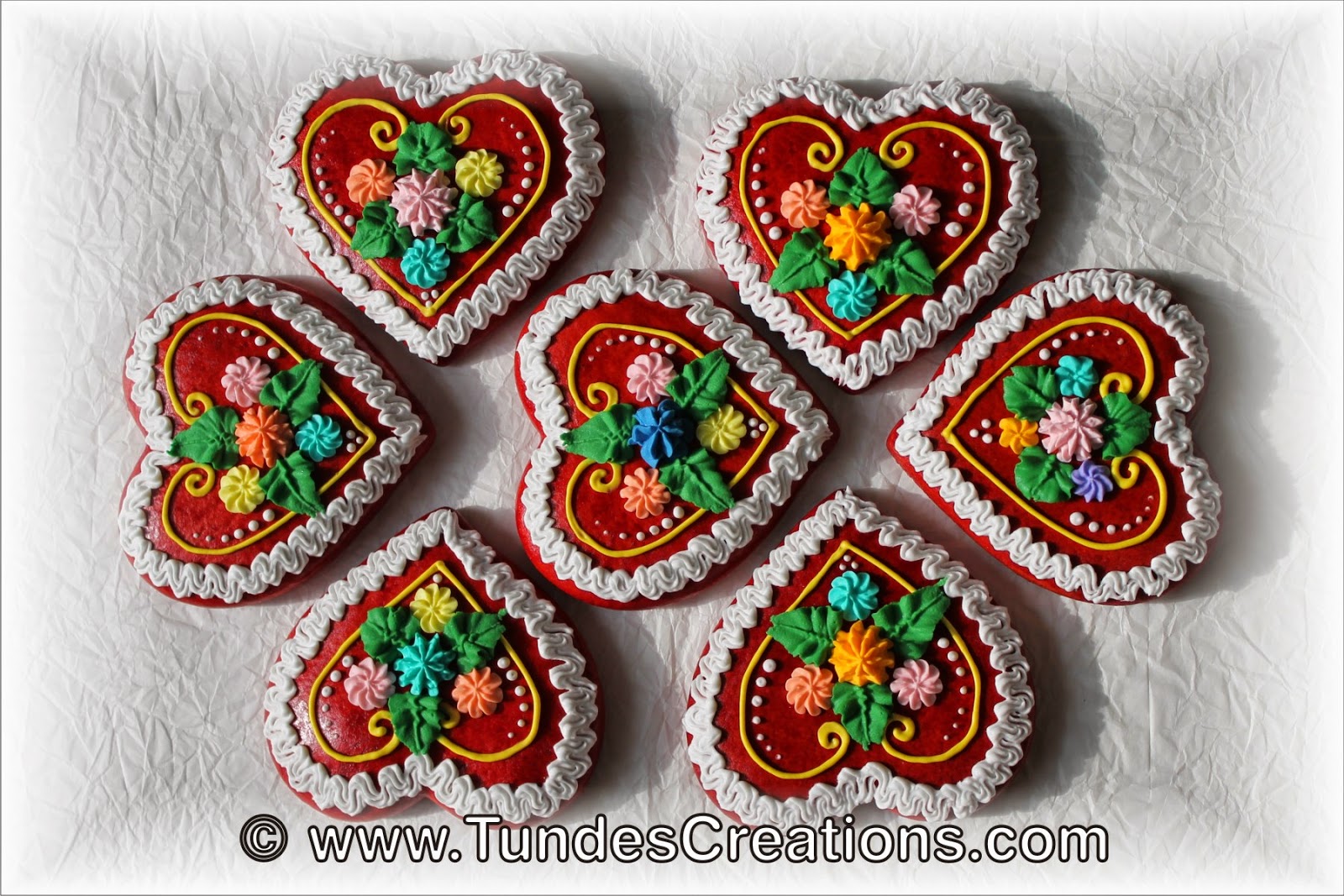 The Gingerbread Artist: Traditional Hungarian Red Gingerbread Hearts