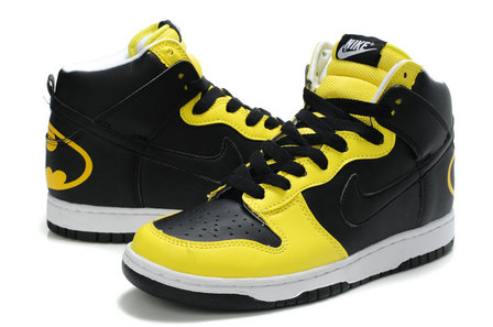 Nike Dunks Batman High Comic Sneakers Black Yellow | Colorful Nikes
