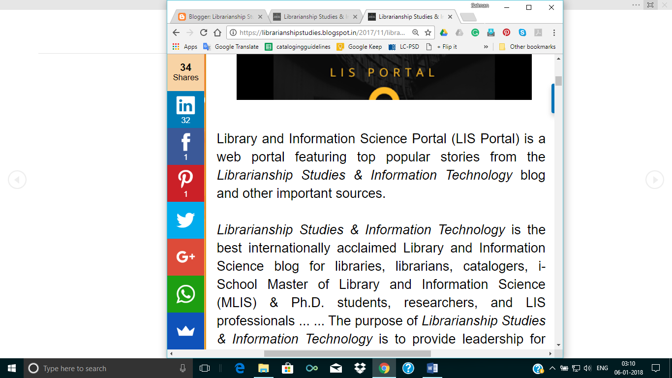 Librarianship Studies & Information Technology Librarianship Studies & Information Technology