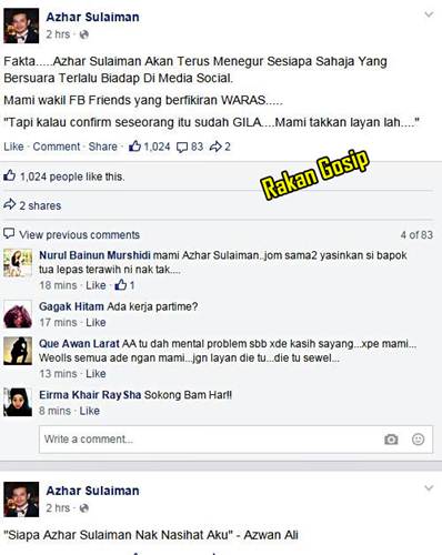 Azhar Sulaiman Geram Selepas Di Hentam Azwan Ali. Pedas Bercili Bila ...