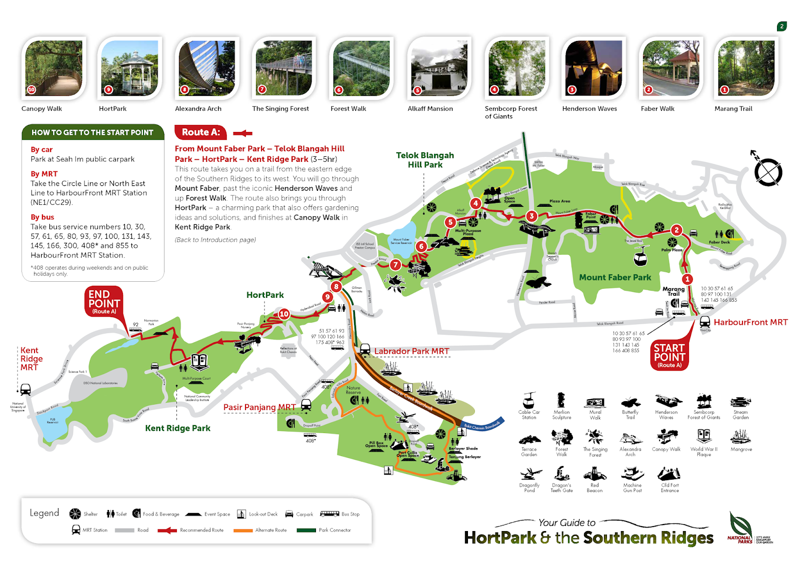 Southern Ridges - Getting there. Map, Bus. Attractions: Henderson Waves ...