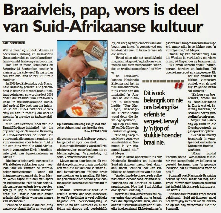 Real Ryan: Braaivleis, pap, wors is deel van Suid-Afrikaanse kultuur