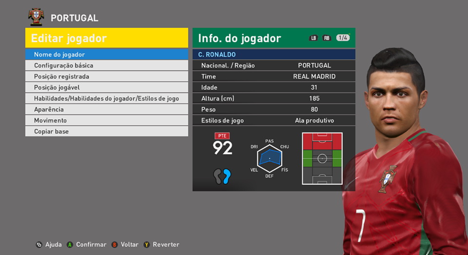 pes-modif: PES 2016 Cristiano Ronaldo Face by JR Facemaker