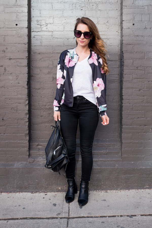 OOTD - Floral Bomber for Spring | La Petite Noob | A Toronto-Based ...