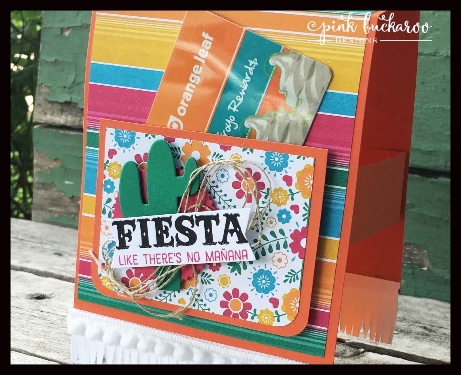 Birthday Fiesta Gift Card Bottle Poncho...Ole! - Pink Buckaroo Designs