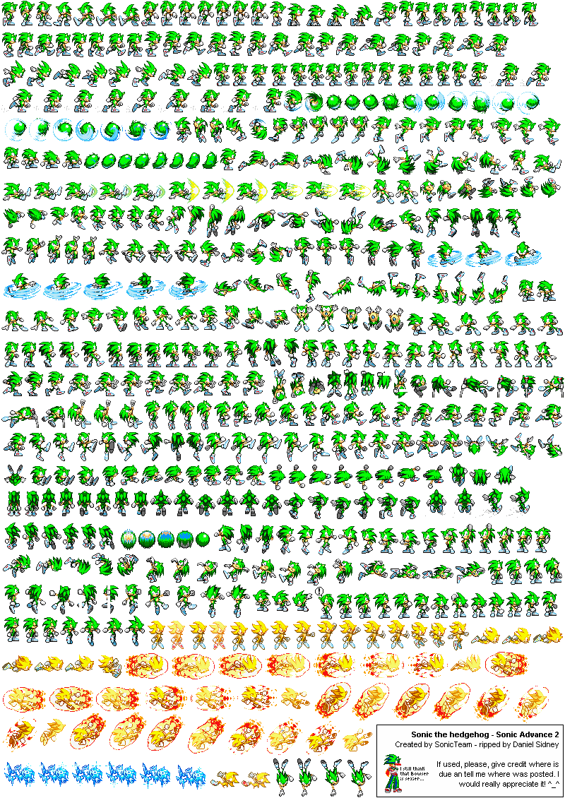 Sonic the hedgehog sprites