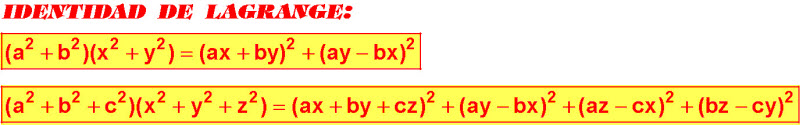 IDENTIDAD DE LAGRANGE EJEMPLOS