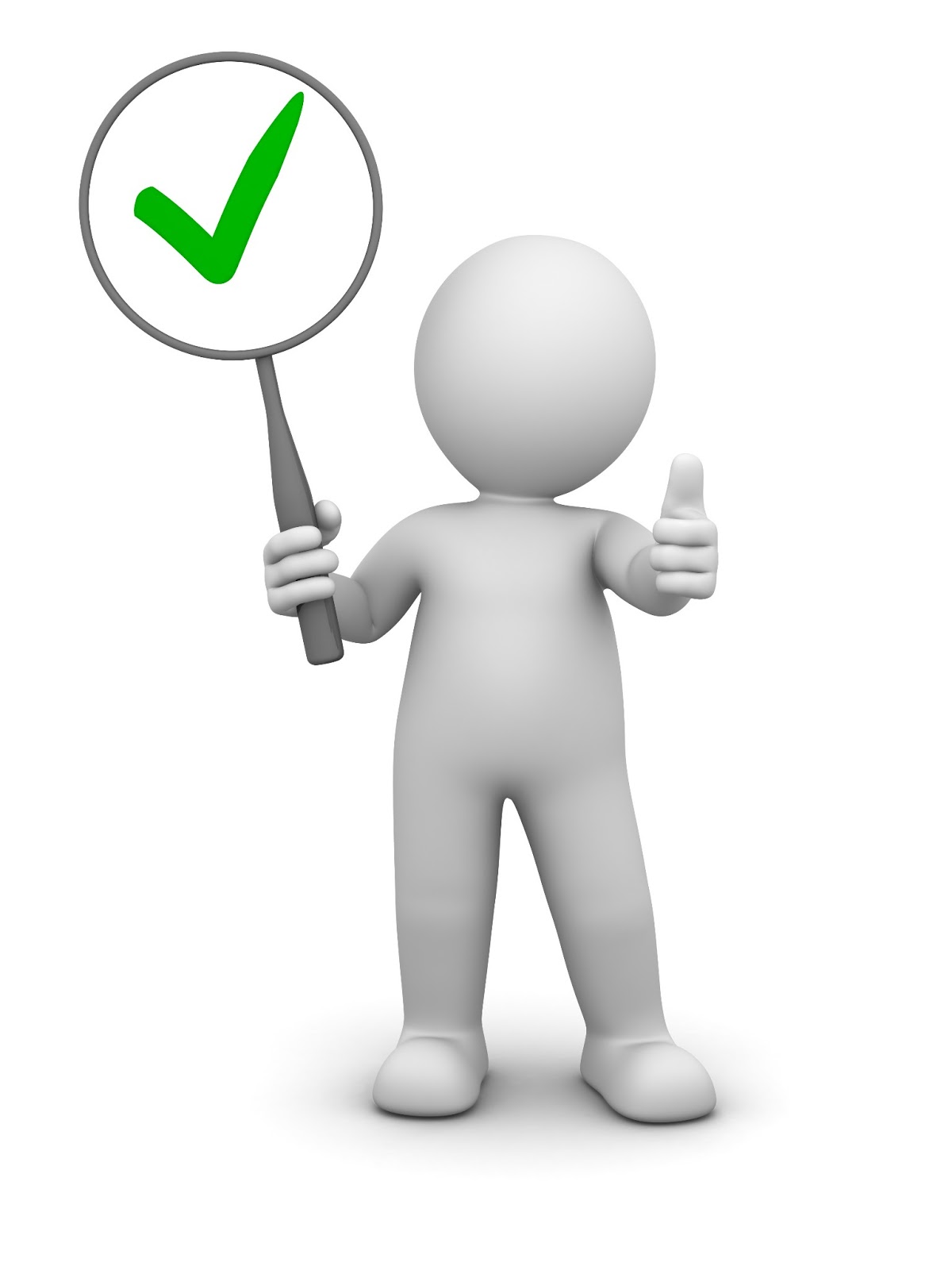 Free Stock Photos Download: 3D Man Holding a Check Mark