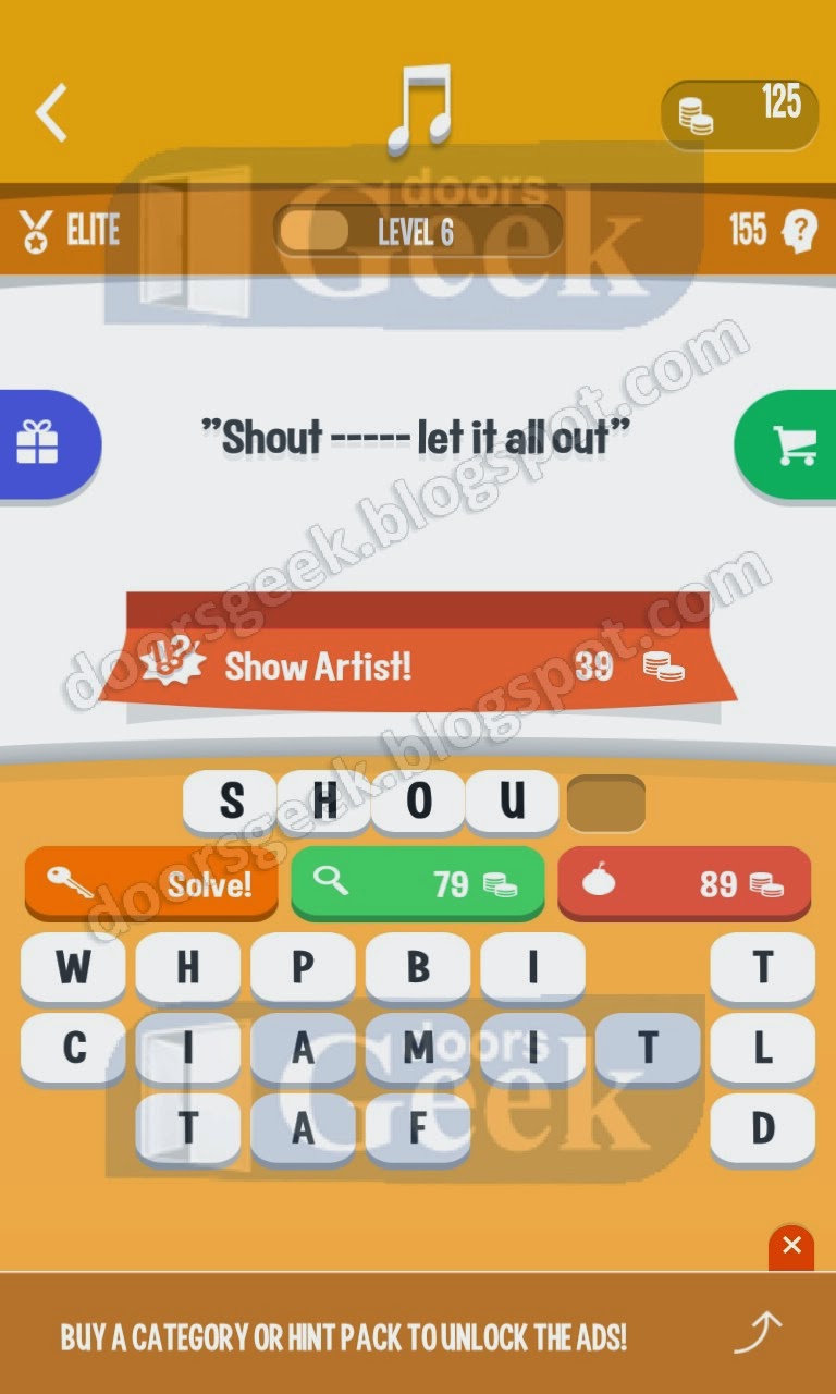 Song Quiz [Elite] Level 6 Answer ~ Doors Geek