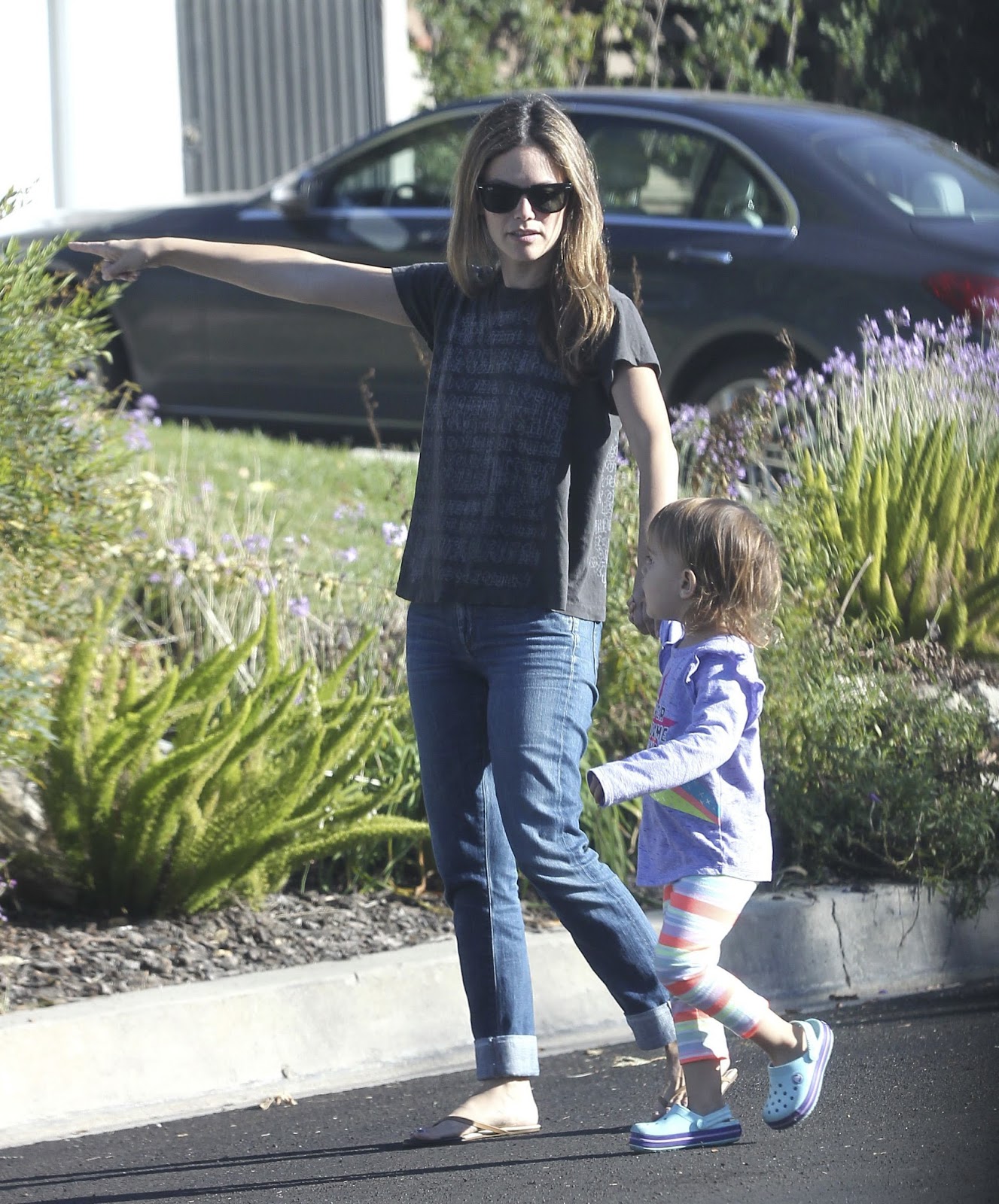 Rachel Bilson taking her daughter Briar Rose for a stroll around the ...