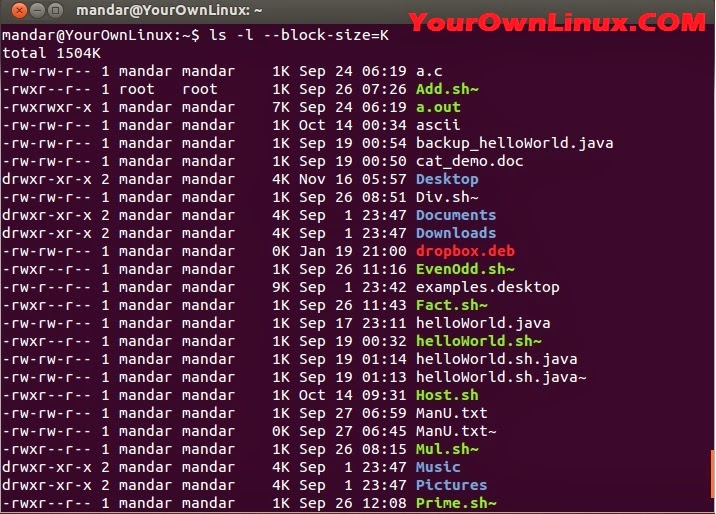 Basic Usage Of Ls Command In Linux With Examples ~ Your Own Linux