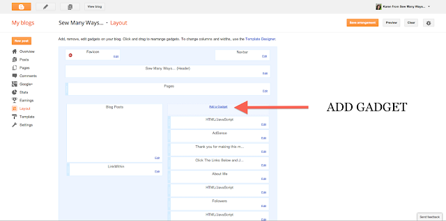 Sew Many Ways...: Blogging Tip...How to Add Pages or Tabs to the Top of ...
