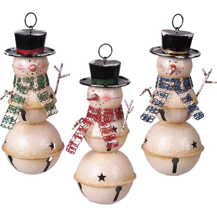 Adorable Snowman Bells Christmas Ornaments. | Christmas on The Way