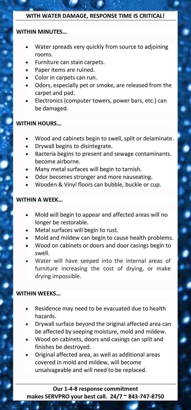 SERVPRO of Greater Northern Charleston: Rapid Response ~ Water