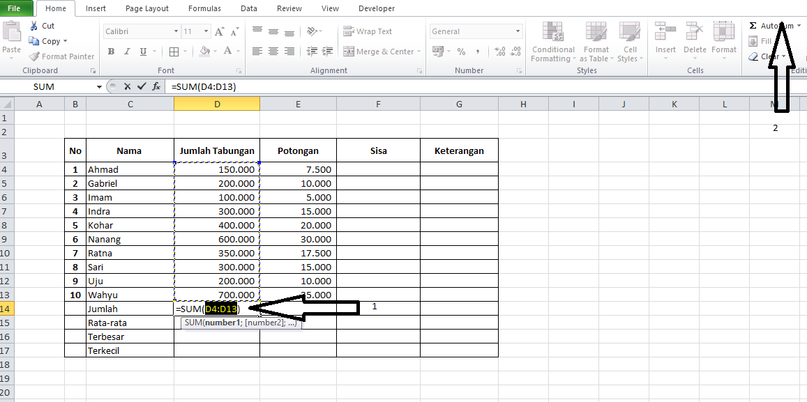 Cara Menjumlahkan, Mengurangi, Mencari Rata-Rata, Nilai Terbesar Dan ...