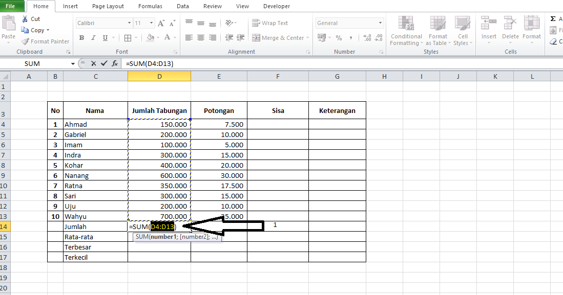 Cara Menjumlahkan, Mengurangi, Mencari Rata-Rata, Nilai Terbesar Dan ...