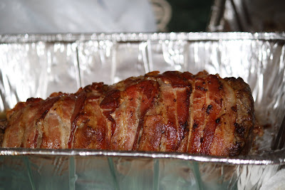 Bacon wrapped stuffed beef tenderloin | The Savory Side