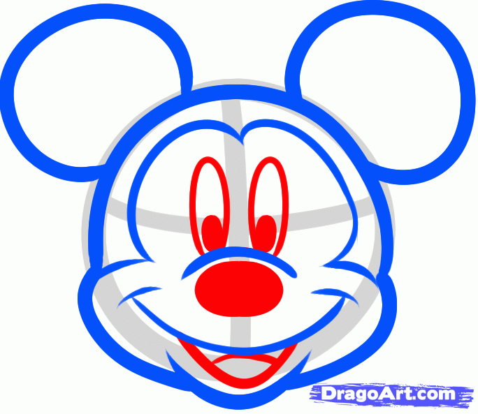 Dibujos faciles paso a paso: Dibuja el rostro de Mickey Mouse
