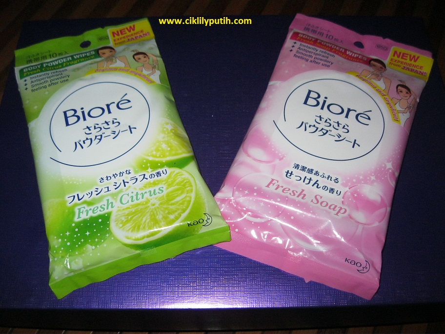 CikLilyPutih The Lifestyle Blogger: Kao Biore Body Powder Wipes, Rasa ...