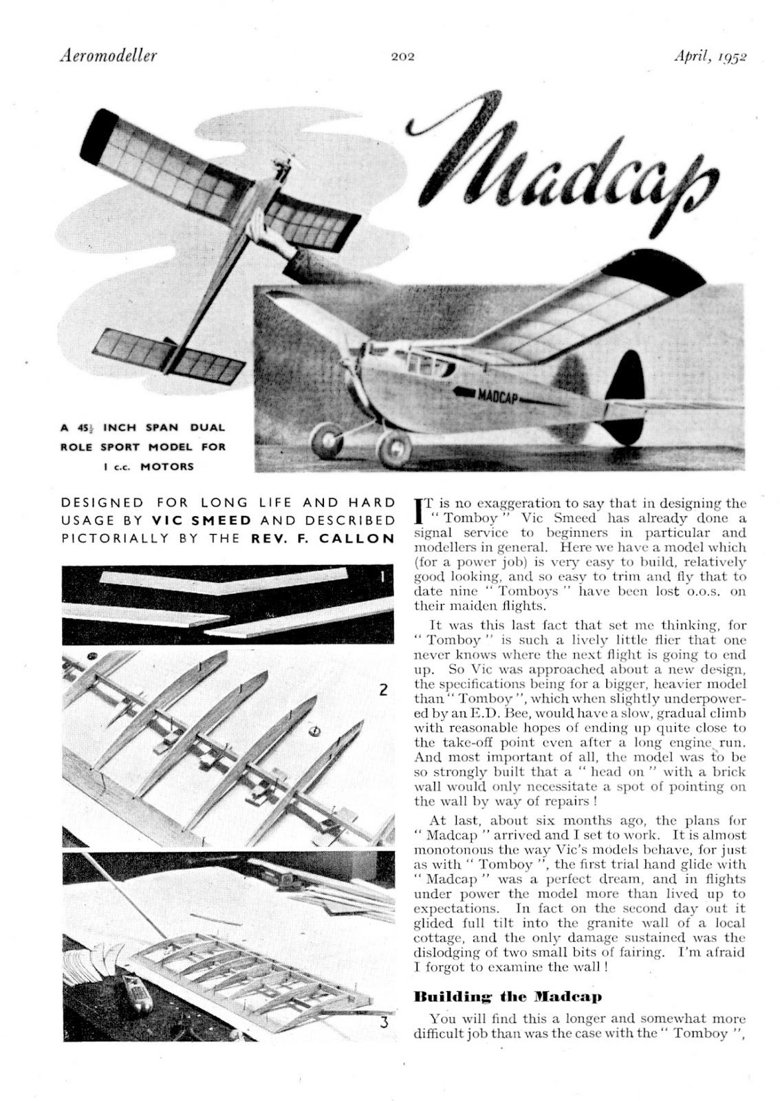 Volar Libremente - Free Flight Models Airplanes: MADCAP de Vic Smeed ...