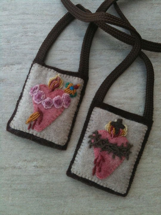 Under Her Starry Mantle: My Scapular Craft ~ Two Hearts