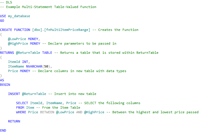 User-Defined Functions |SQL Genius - Personal Development of a Junior