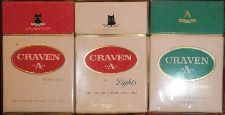 Συλλογή από πακέτα τσιγάρων: Craven