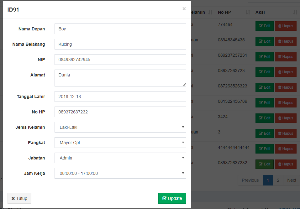 Fungsi tidak berjalan di table mohon bantuan - Forum Coding Indonesia