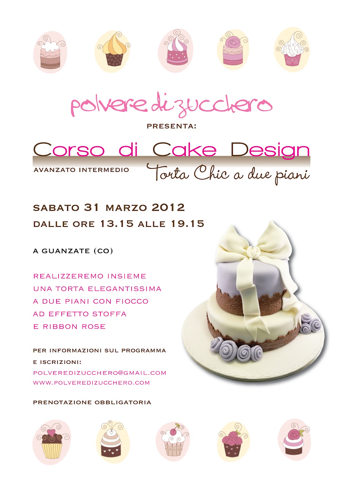 Corso Cake Design la torta a due piani: tres chic! | Polvere di ...