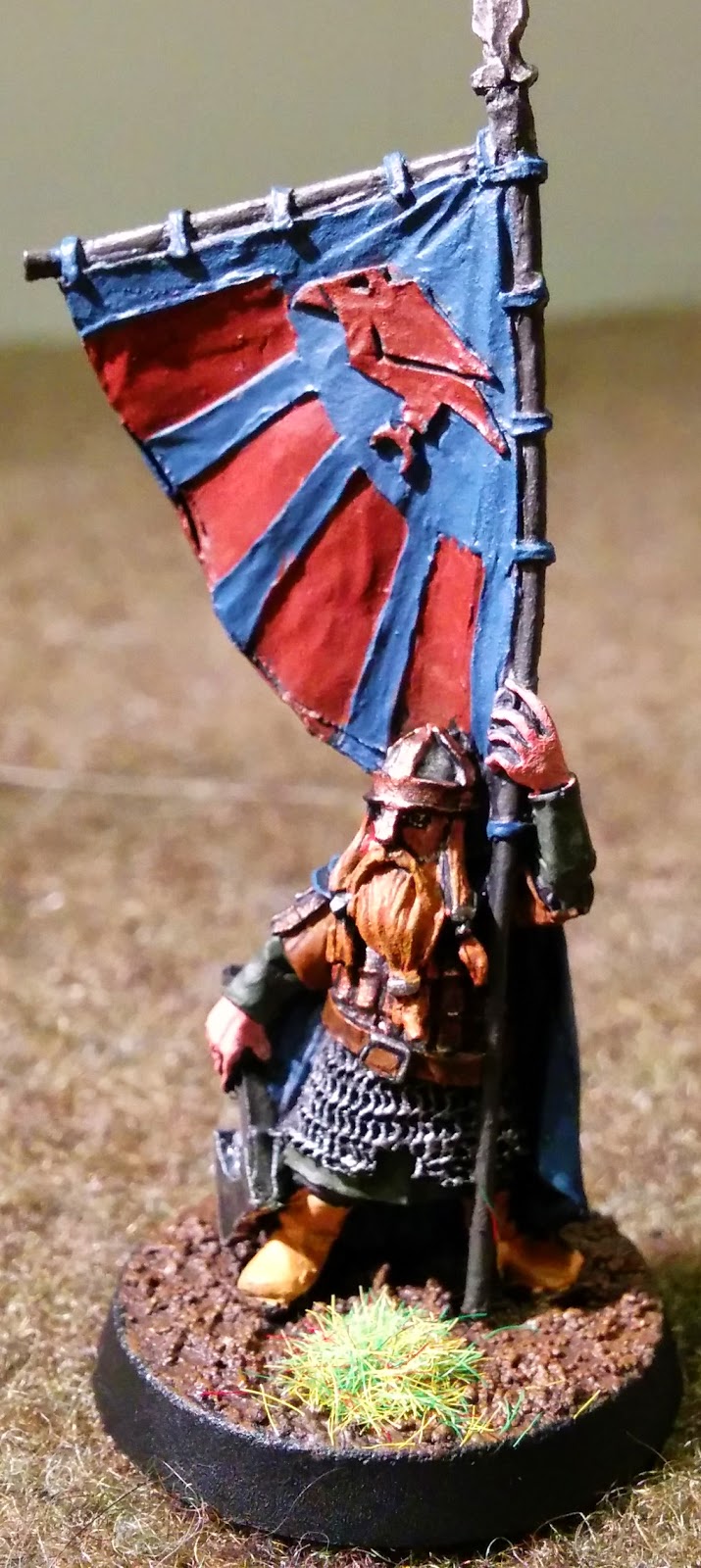 Lord Of The Rings Minis Dwarf Captain Shieldbearer And Banner