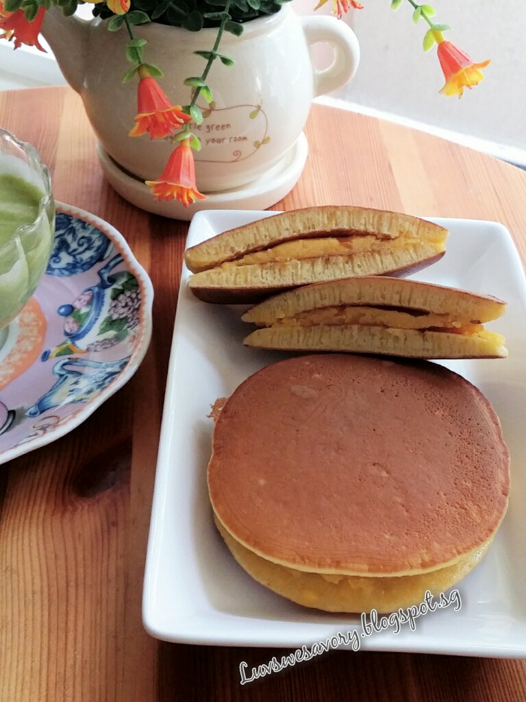 Luvswesavory: Dorayaki (II) with Salted Egg Yolk Custard Filling