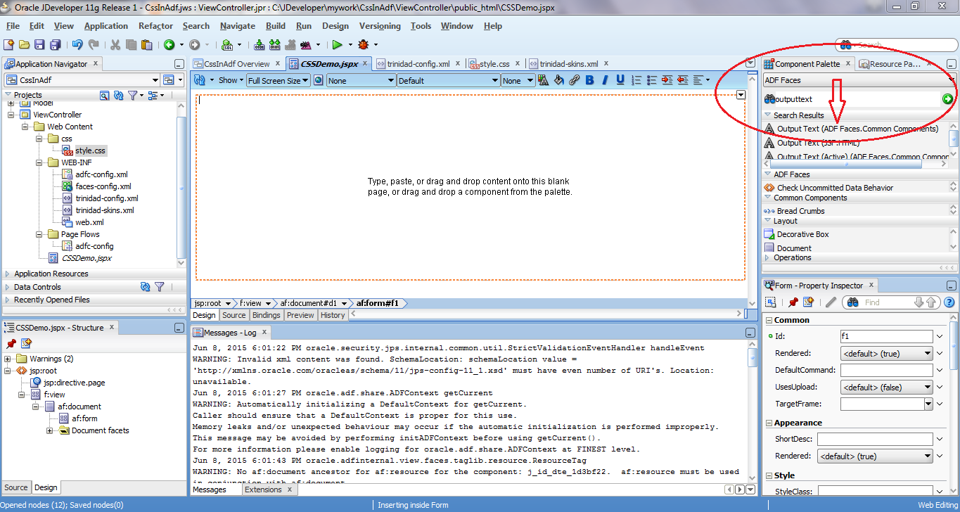 Oracle Adf How To Implement Css In Adf