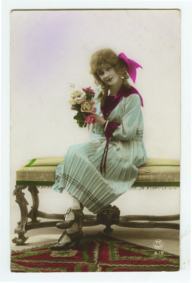 20 Beautiful Antique Hand Tinted Photo Postcards of Pretty Young Ladies ...