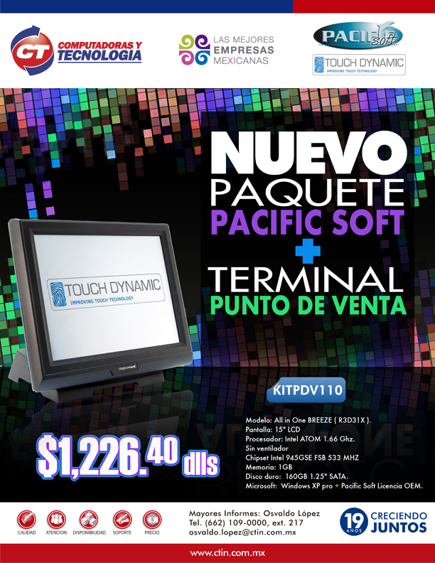 CT, tu mejor socio de negocios: Nuevo paquete Pacific Soft + terminal ...