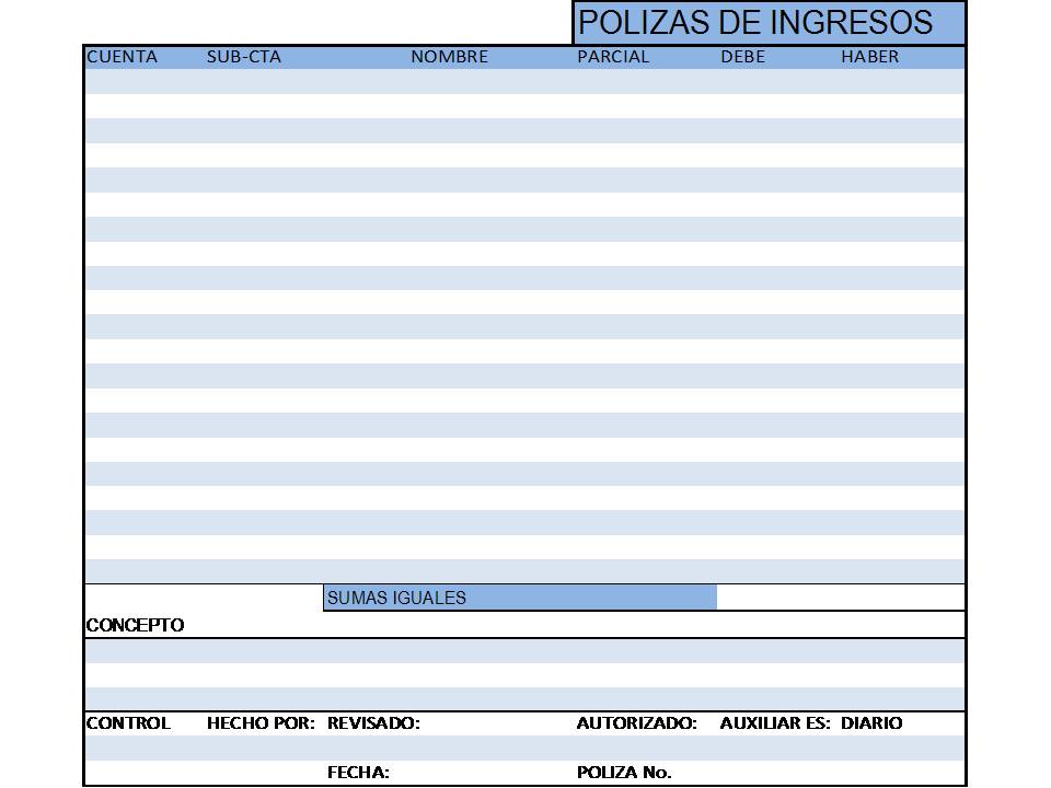 contabilidad II: TIPOS DE POLIZA
