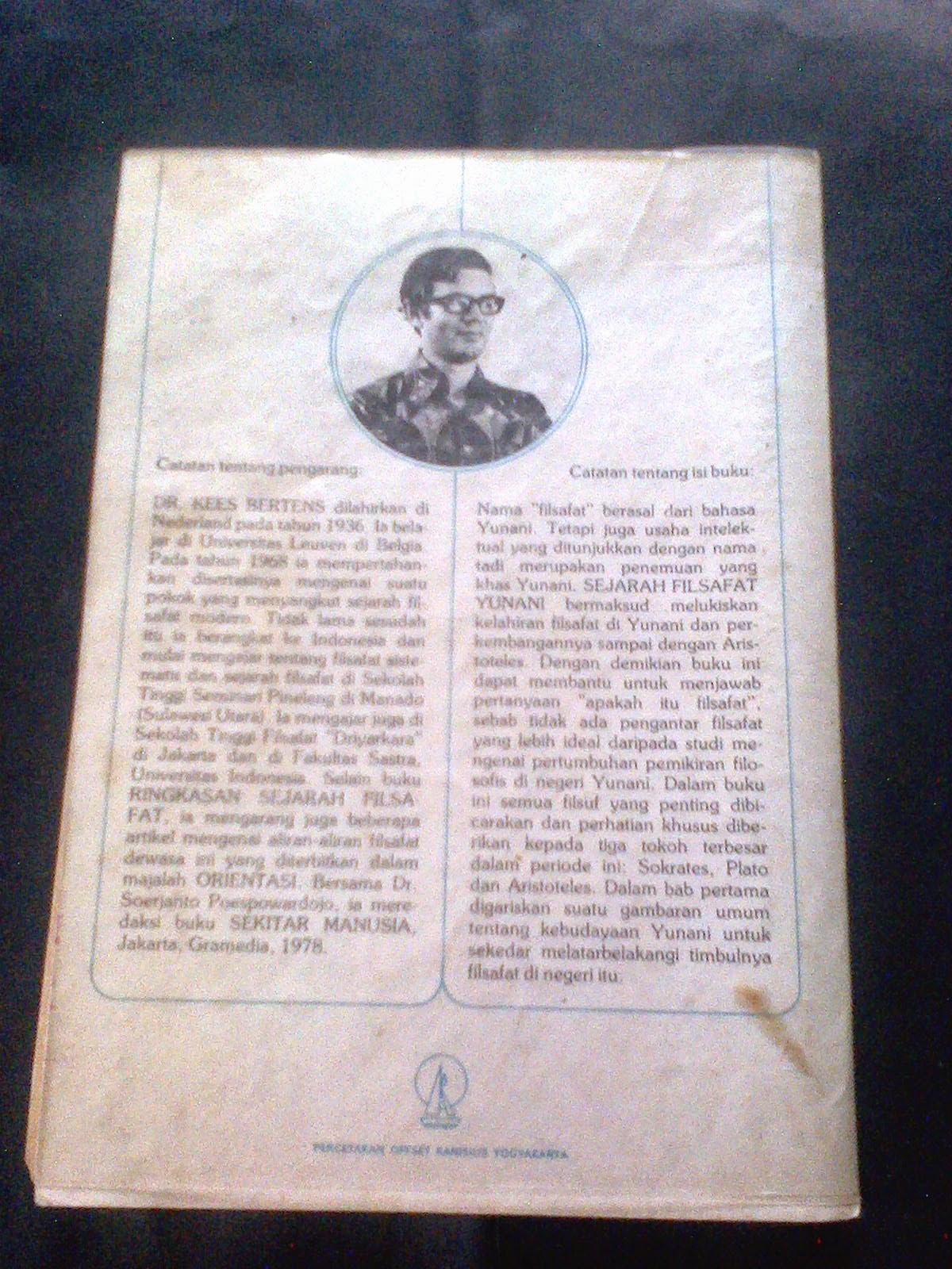 Gudang Barang Lawas: buku '' SEJARAH FILSAFAT YUNANI '' oleh : Dr K BERTENS