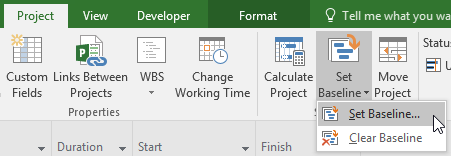 Use baseline and track your work