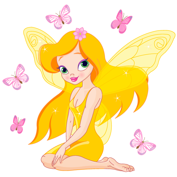 Linda hada infantil dorada | Vector Clipart