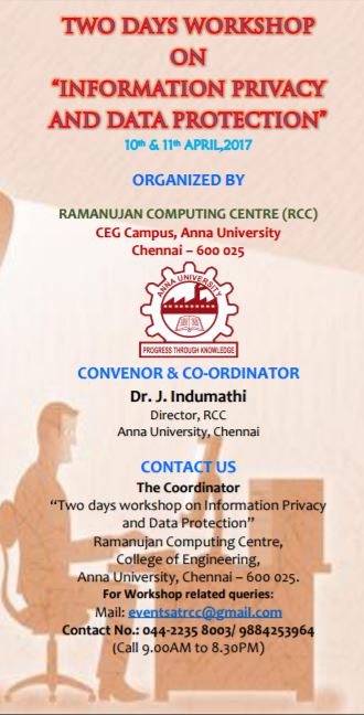 Information Privacy and Data Protection - workshop - RCC, CEG Campus ...