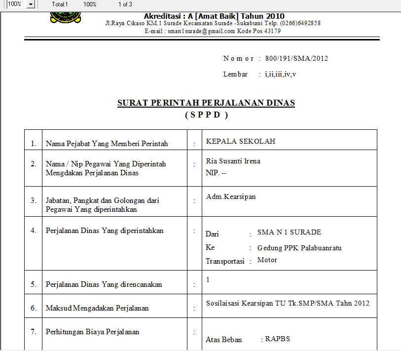 PROGRAM SURAT TUGAS DAN SPPD V.1.0.1 FULL | Silabus RPP SD SMP SMA