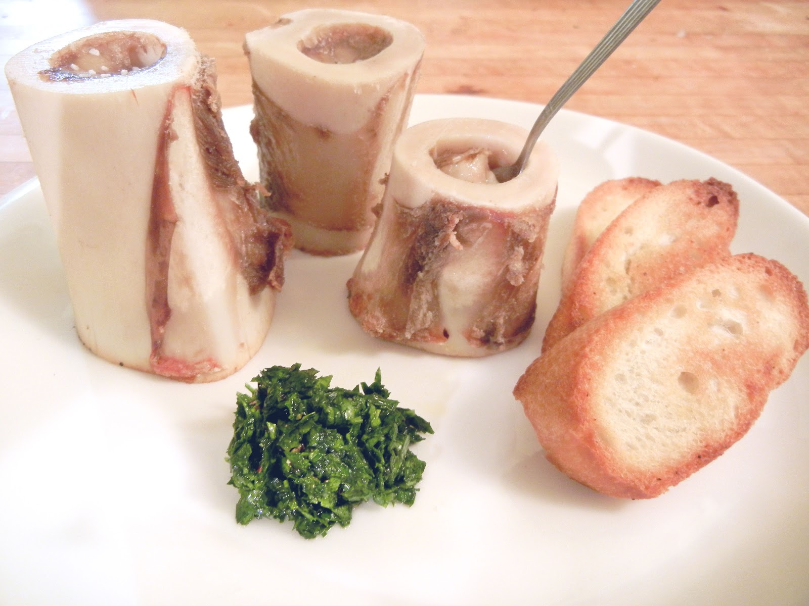 Roasted Marrow Bones with Parsley Salad
