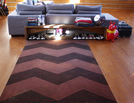 peppermags: DIY: Spray Painted Carpet