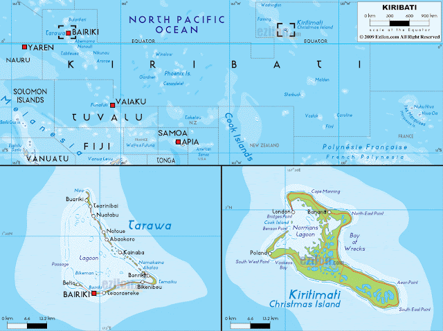 KIRIBATI - GEOGRAPHICAL MAPS OF KIRIBATI