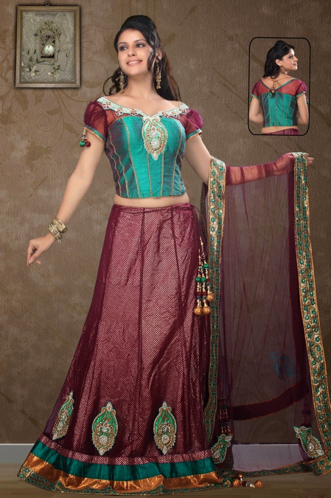 Indian Style Bridal Lehenga Choli Designs For Women 2015